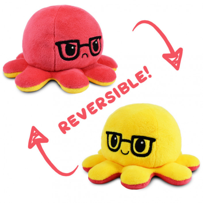REVERSIBLE PLUSHIE - OCTOPUS (Red/Yellow with Glasses) Plush - Impact ...