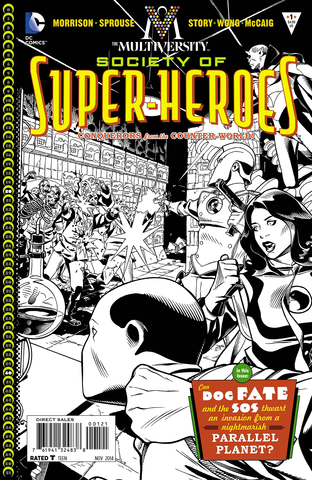 MULTIVERSITY THE SOCIETY OF SUPER-HEROES #1 Variant Black & White Cover – Impact Comics