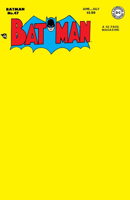 BATMAN #47 Facsimile Edition Variant BLANK CARD STOCK Cover – Impact Comics
